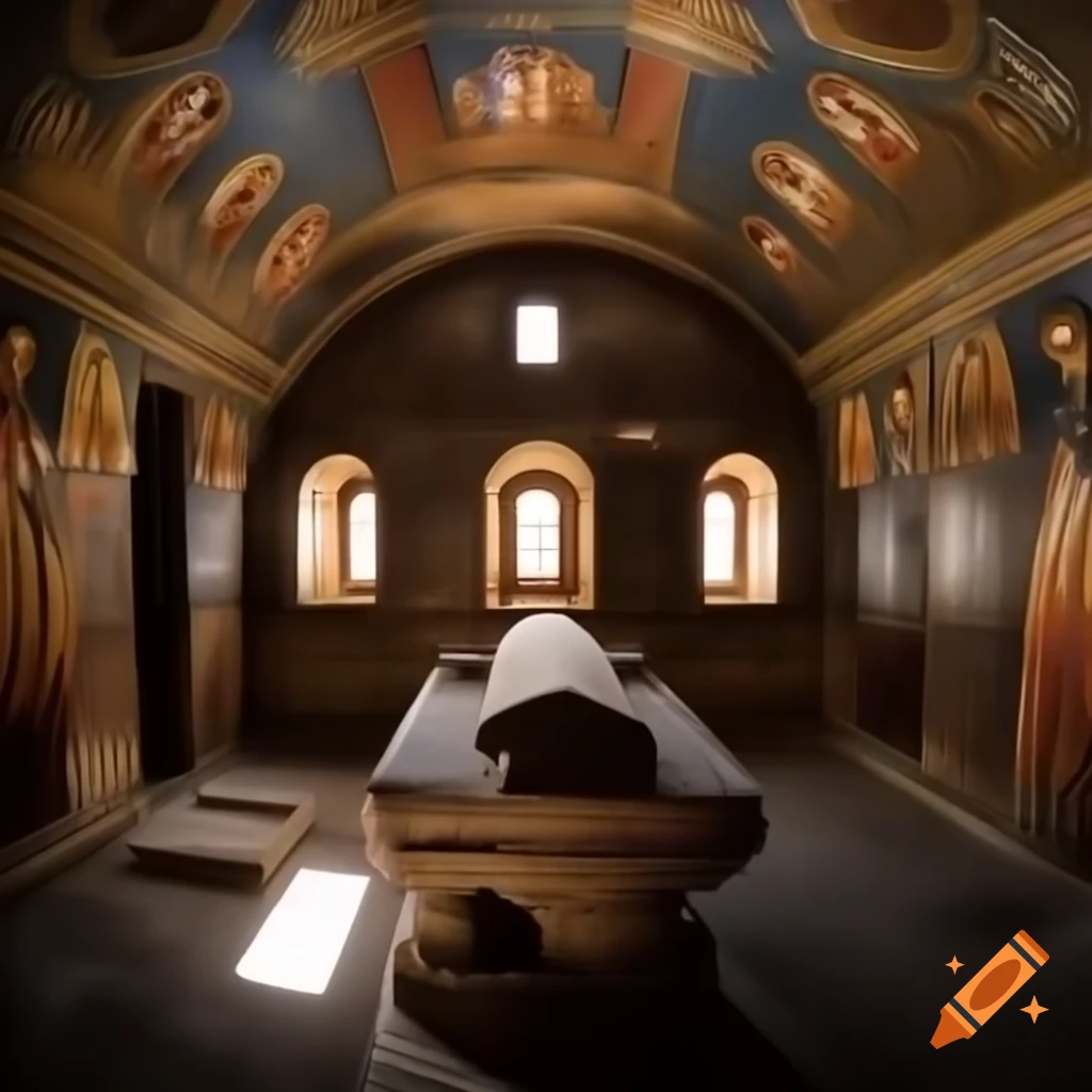 Lara Croft exploring Byzantine-era tombs in Tomb Raider games on Craiyon