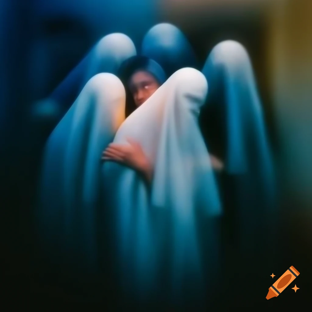 Vibrant abstract representation of ghosts in multicolor with smooth ...