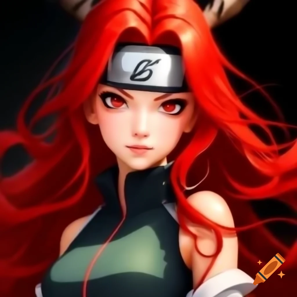 Anime character with long red hair, inspired by Minato on Craiyon