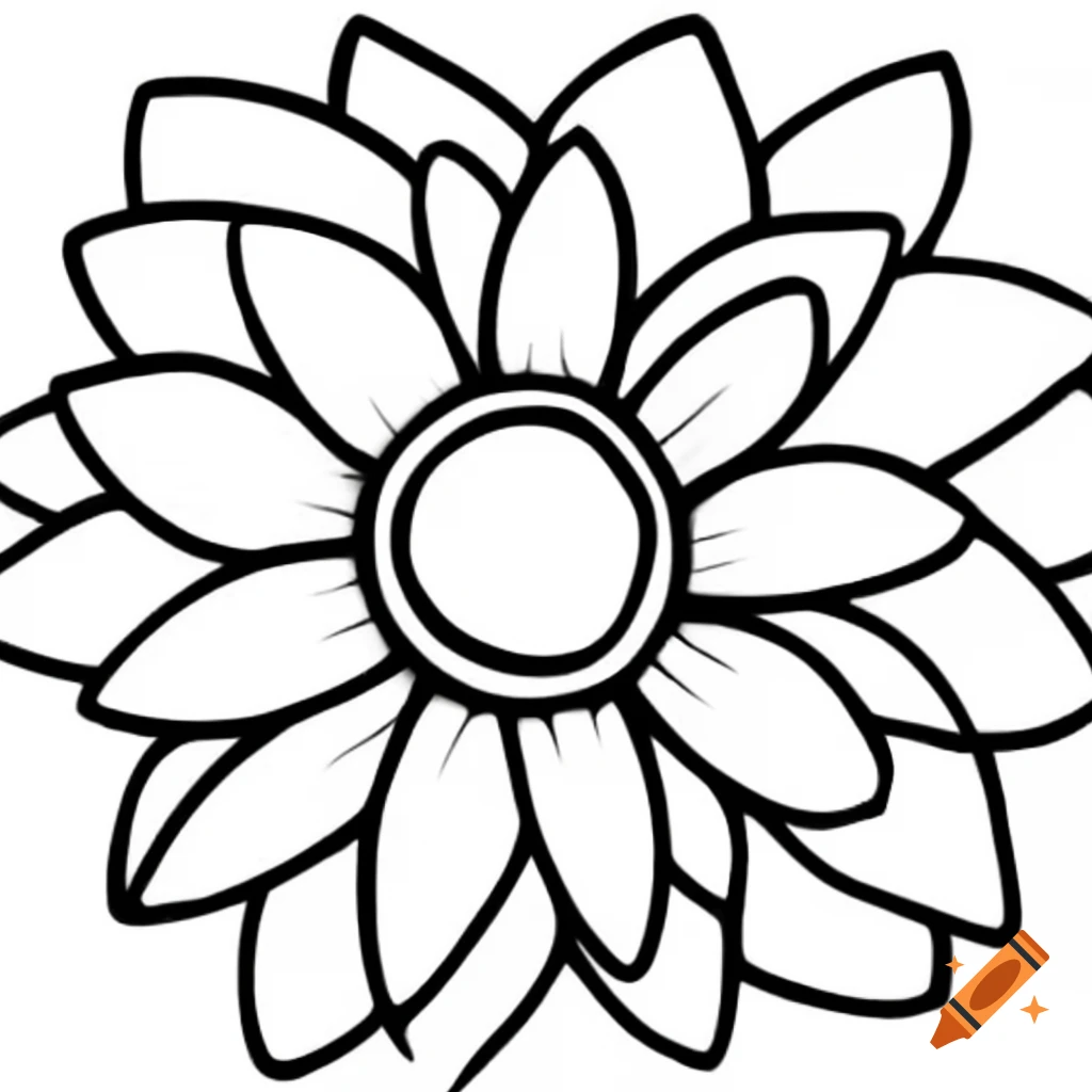 Three flowers for coloring activity on Craiyon