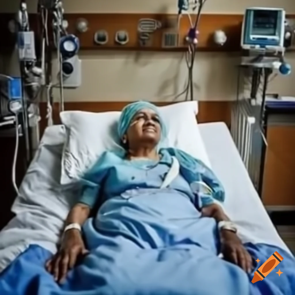 Indian Muslim lady on ventilator in ICU setting on Craiyon