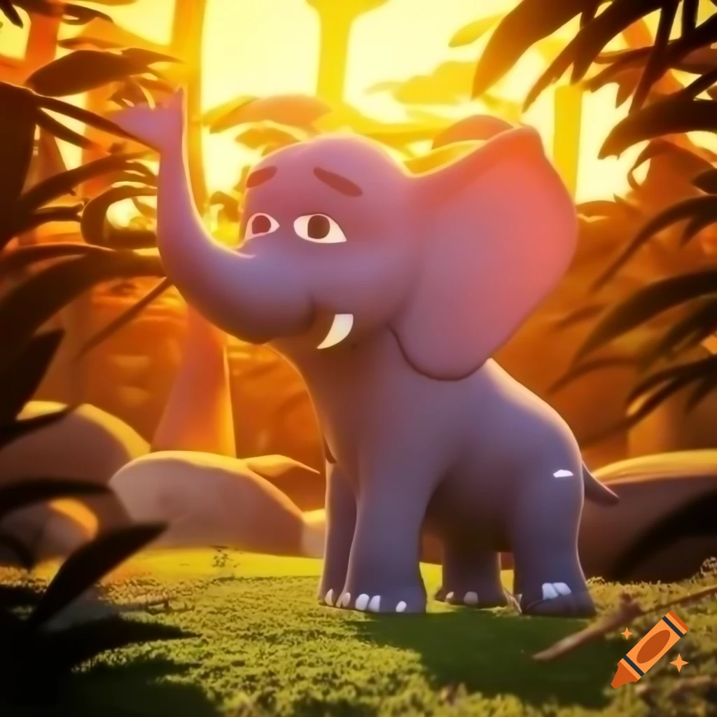 Lush sunlit forest setting for Pixar-style image, themed around ...