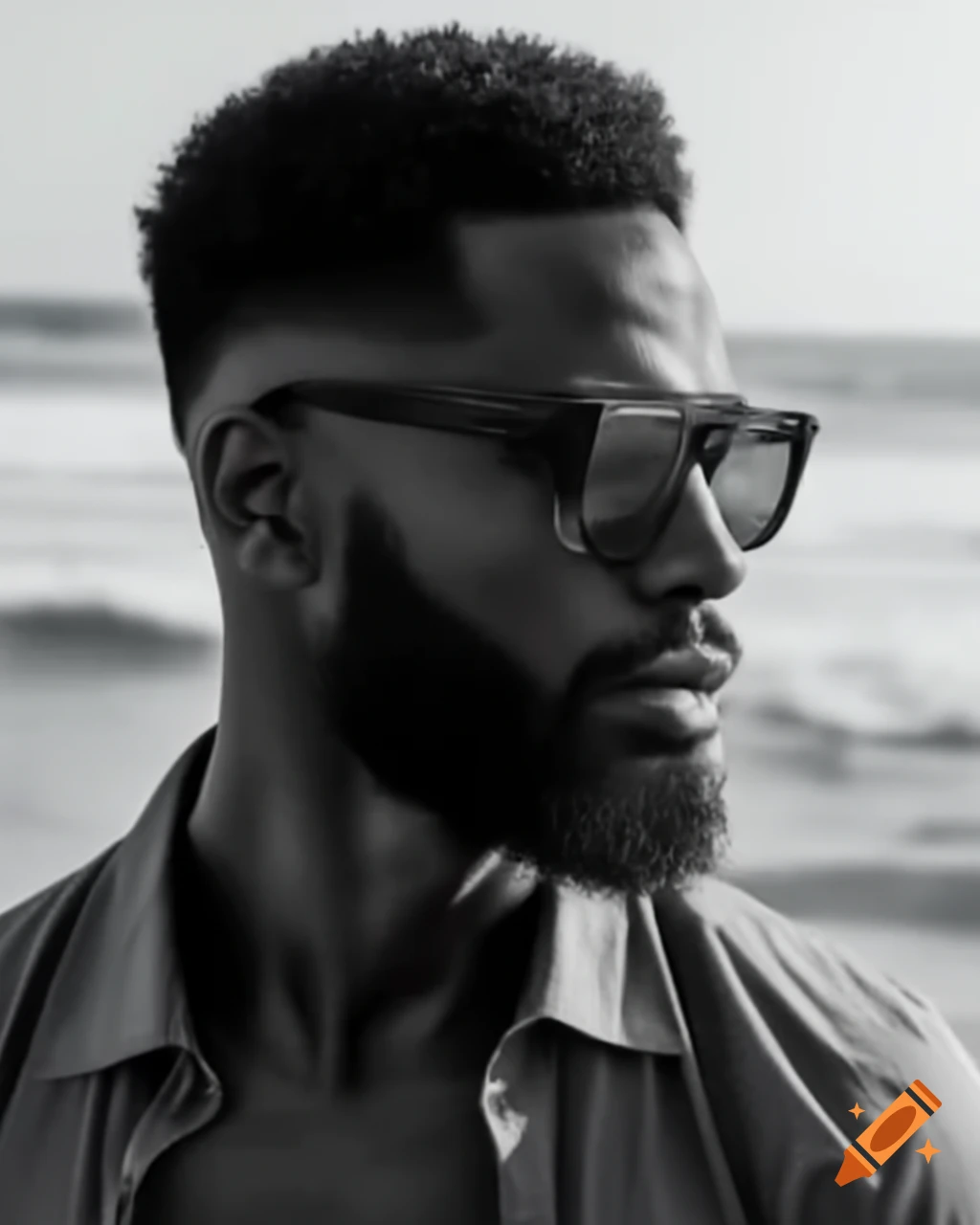 Profile picture of a young man in his 30s with some facial hair on Craiyon