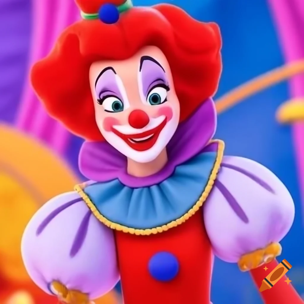 Disney Princess-inspired clown costume design on Craiyon