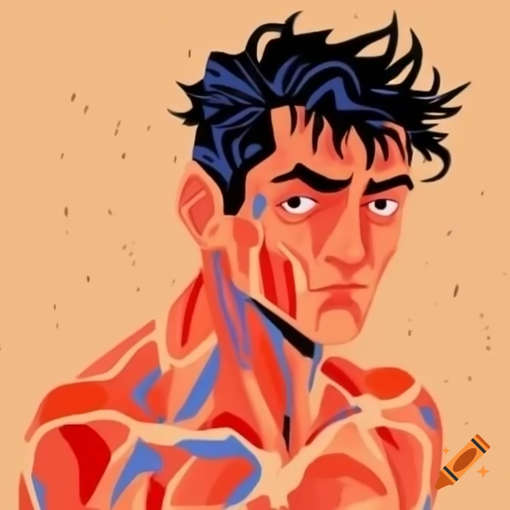 Cubist art illustration of anatomical guts on Craiyon