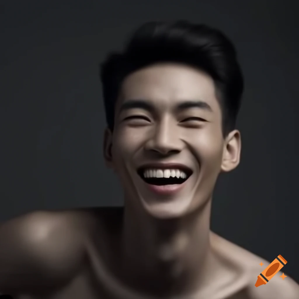 Stylish Vietnamese male model with a cool and happy demeanor on Craiyon