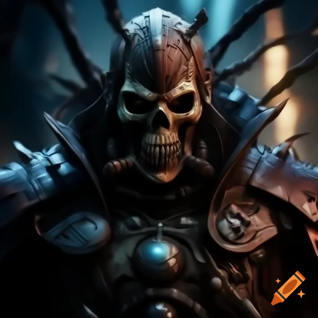 Fierce humanoid Galactic Pirate in tattered space attire amidst ...