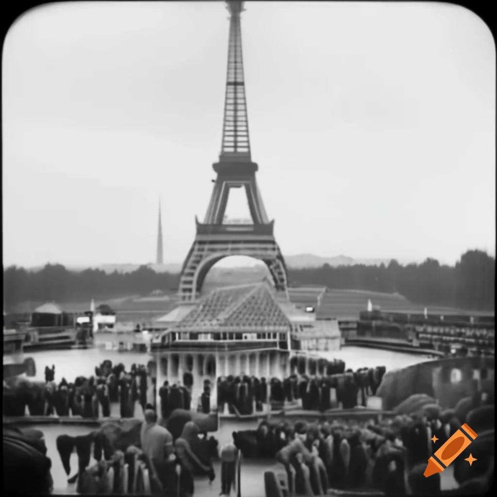 Inauguration ceremony of the Eiffel Tower in Paris, May 6, 1889, with ...