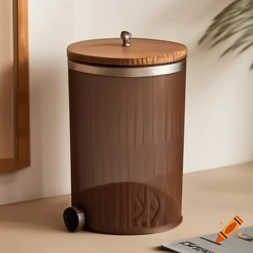 Modern metal interior trash can with minimalist design on Craiyon