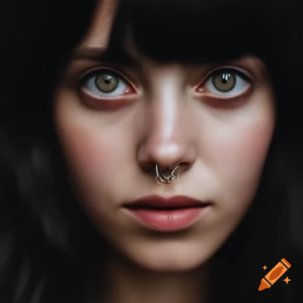 Portrait of a woman with charming upturned nose on Craiyon