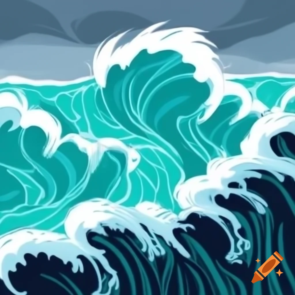 Minimalistic drawing of a water whirlpool storm from above on Craiyon