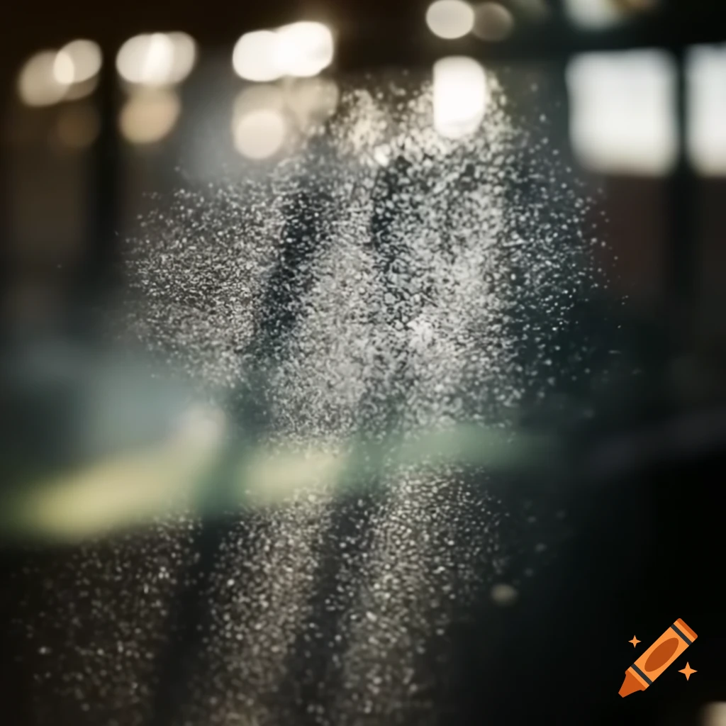 Sunlit speck of dust floating indoors with blurred background on Craiyon