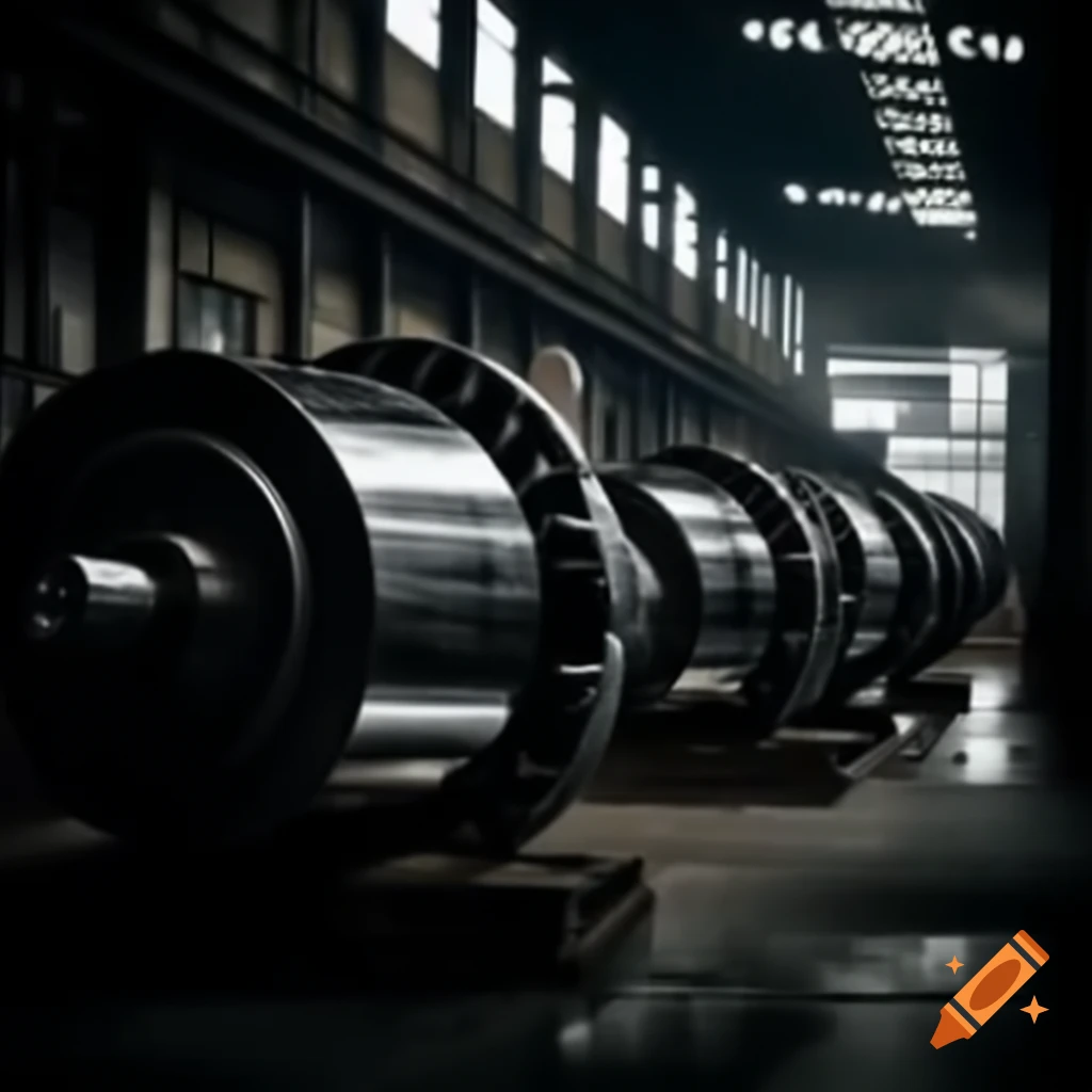 Hyper-realistic industrial diesel engine with shiny metallic details ...