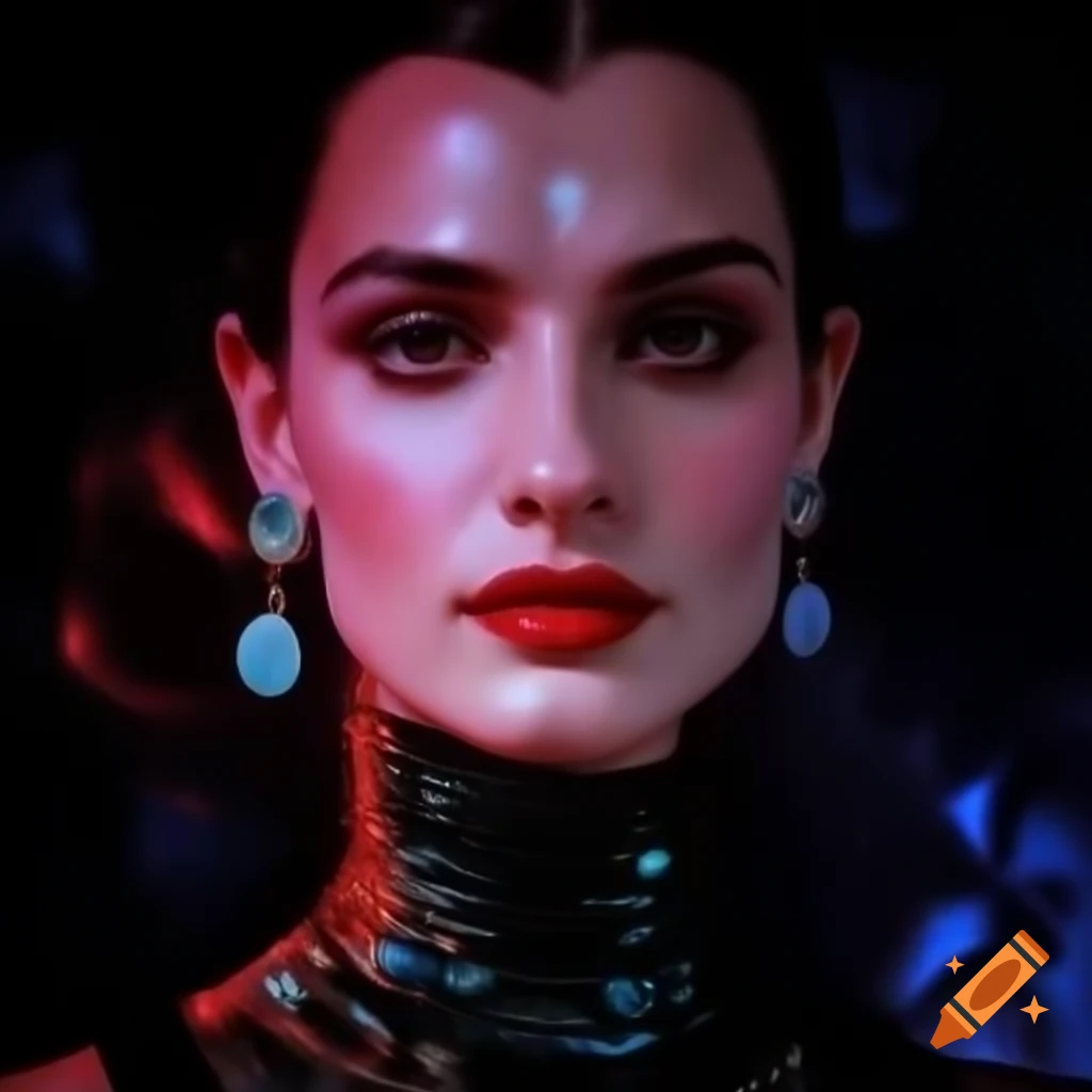 Hyper-realistic close-up portrait of 1990s Rachel Weisz as futuristic ...