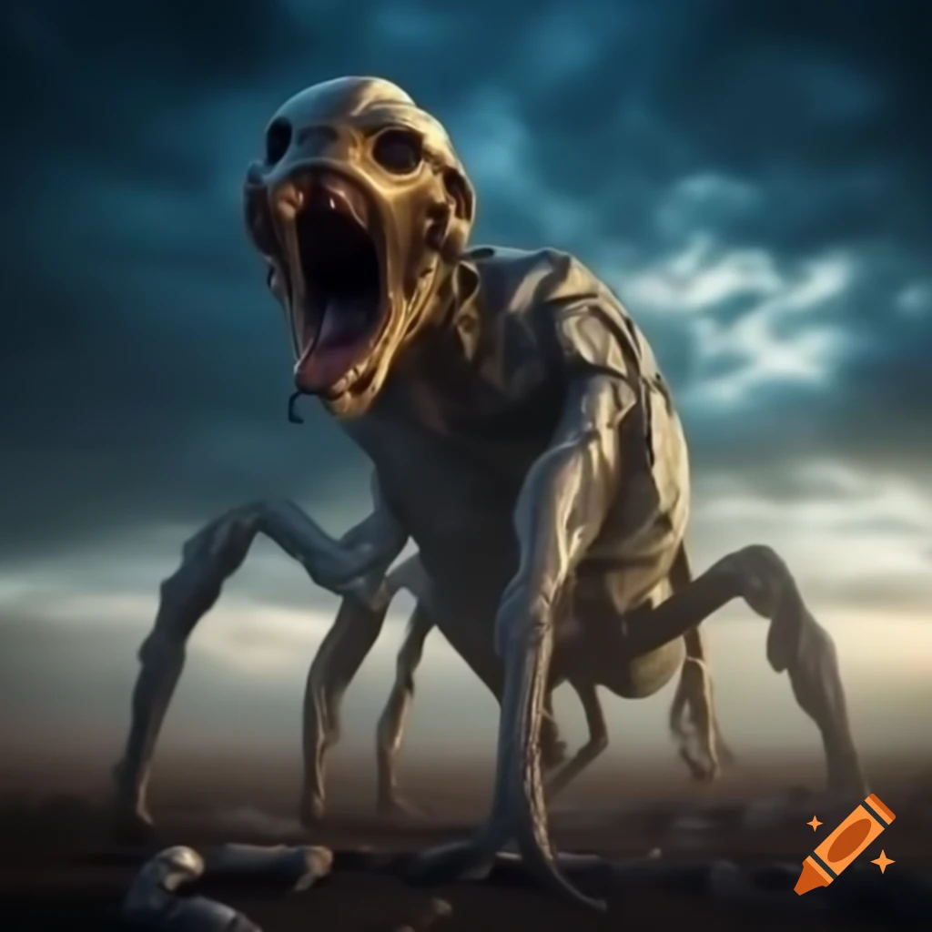 Eldritch abomination composed of animals, humans, and aliens in a ...