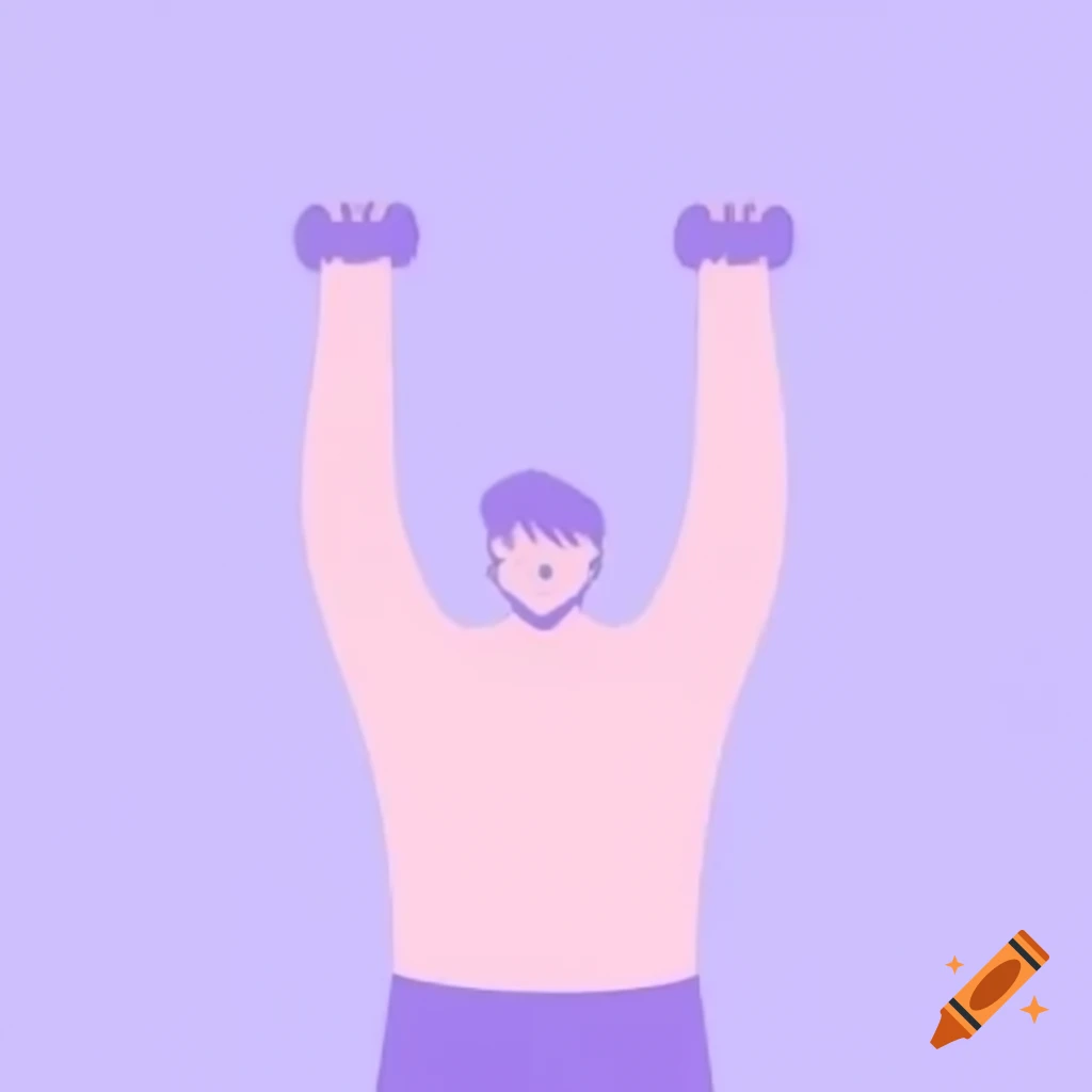 Man embodying motivation in light pastel purple tones on Craiyon