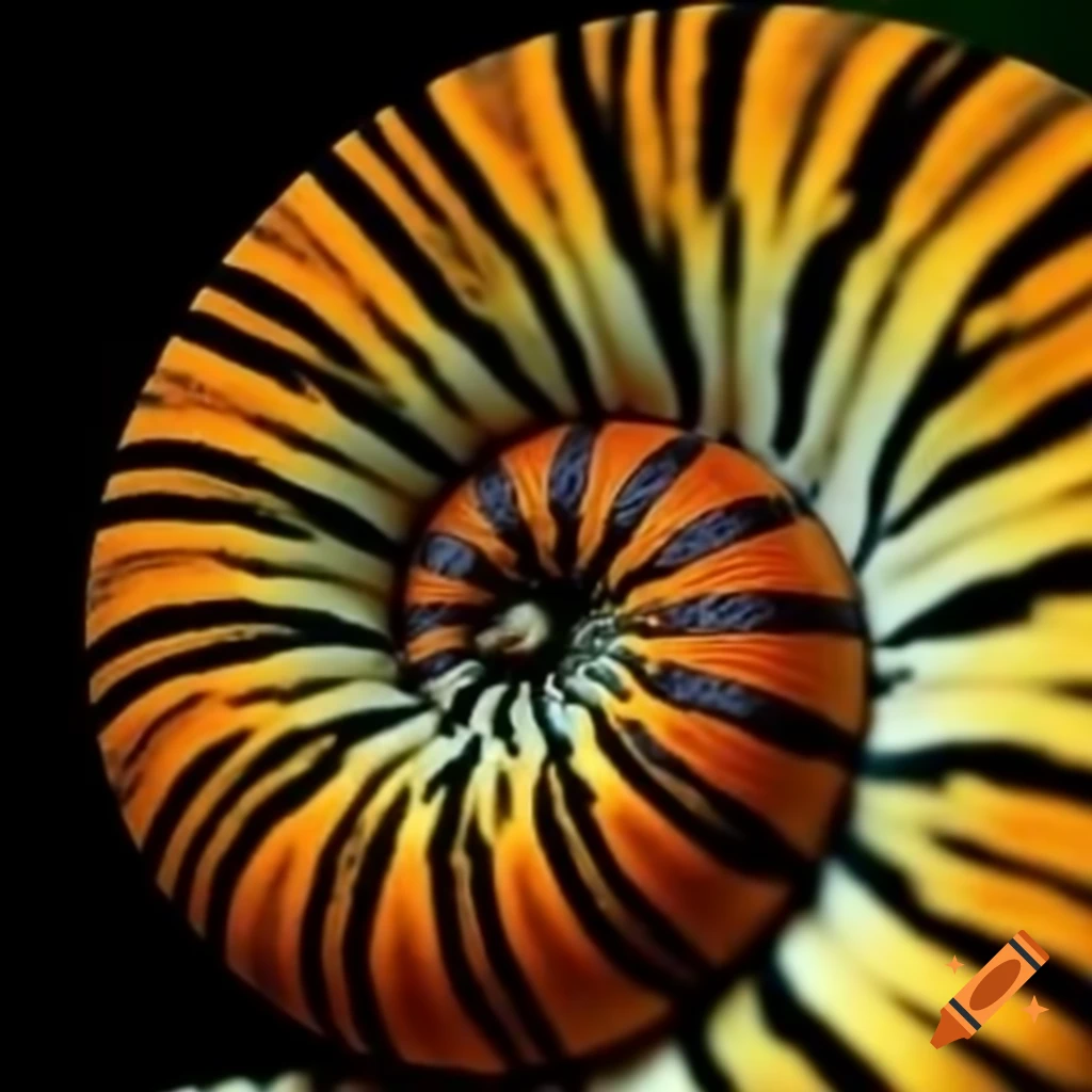 Hypno-spiral design on spinning disc resembling tiger stripes on Craiyon