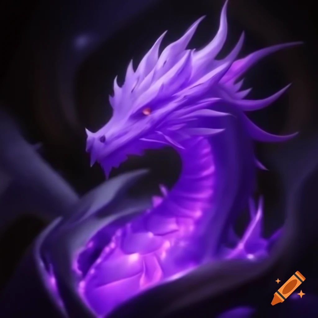Aether elemental spirit in the form of a purple energy dragon on Craiyon