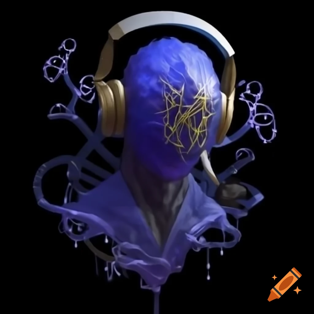 Hyper-detailed surrealist illustration of tech-shaman figure wearing ...