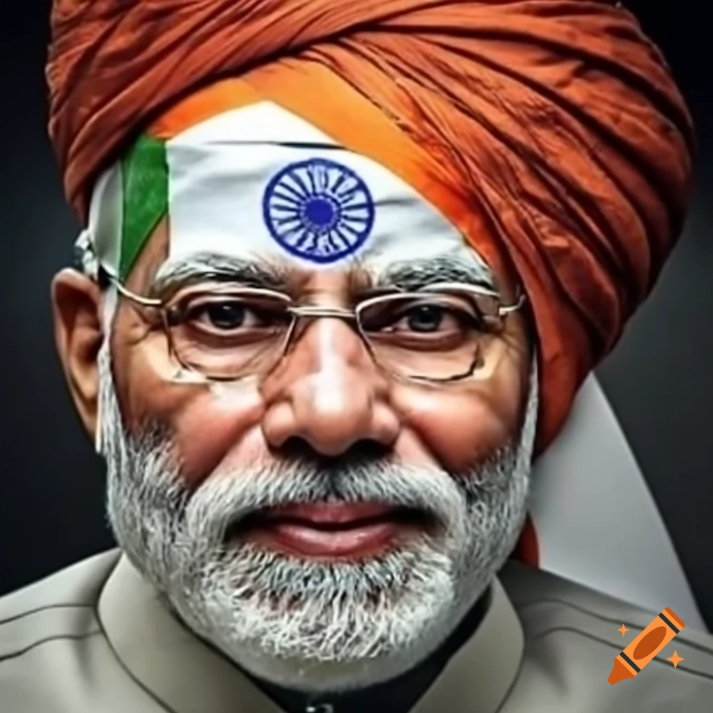 Illustration of Narendra Modi with Indian flag, depicting anger and red ...