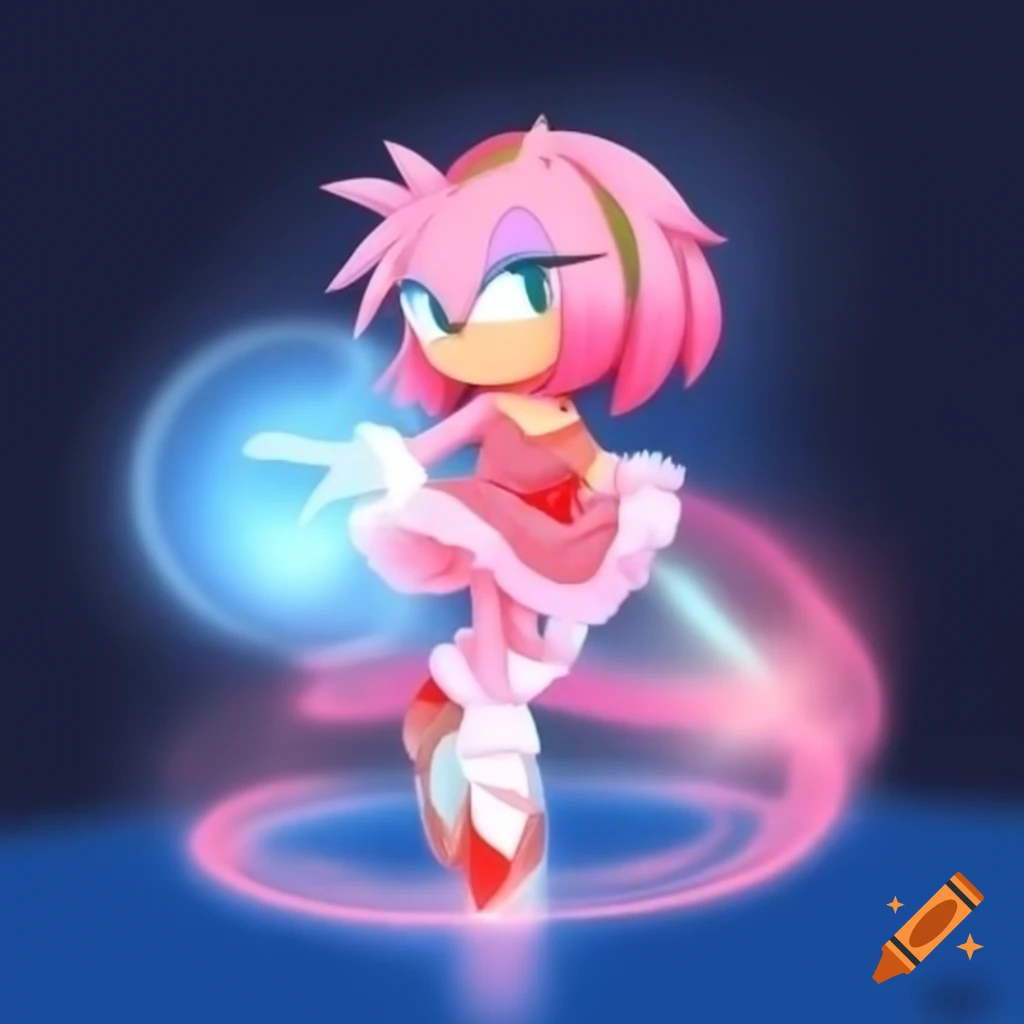 Amy Rose as a ballerina en pointe, inspired by Sonic the Hedgehog on ...