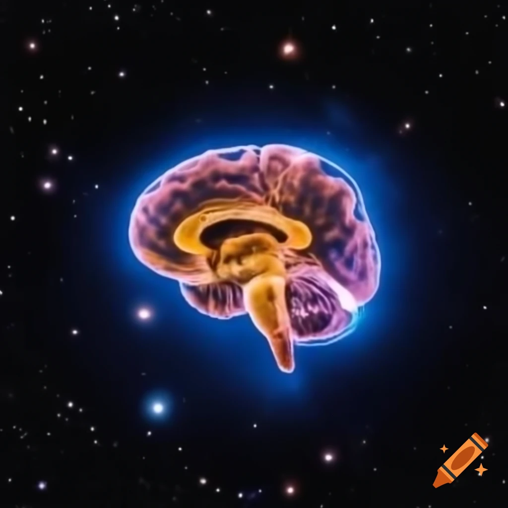Colorful brain against the backdrop of the Milky Way Galaxy on Craiyon