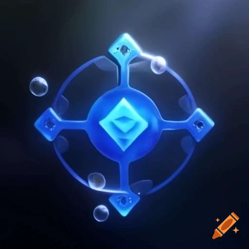 Abyss blue magical symbol with runes resembling water bubbles on Craiyon