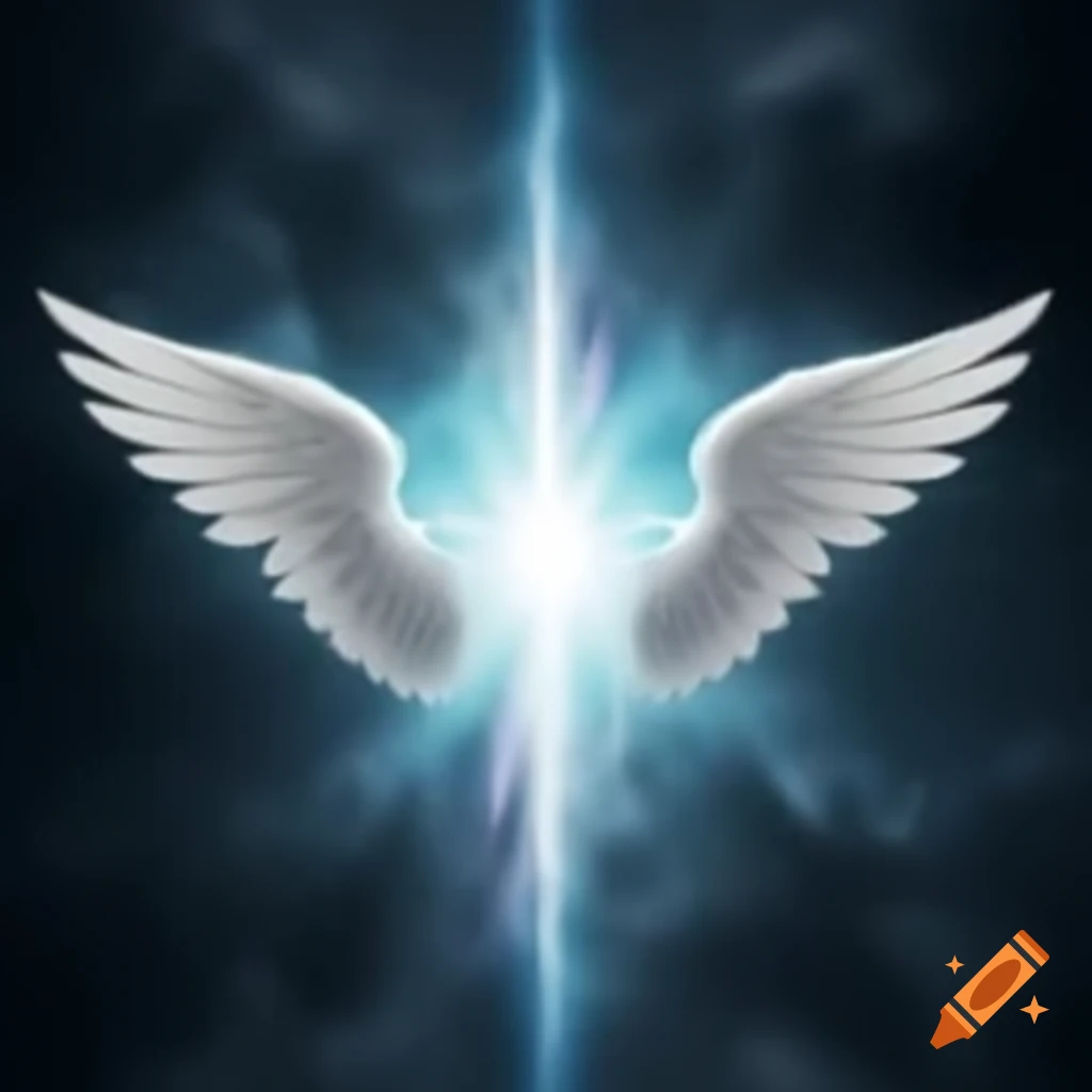 Angelic magic wings made of white energy, appearing blessed and pure on ...