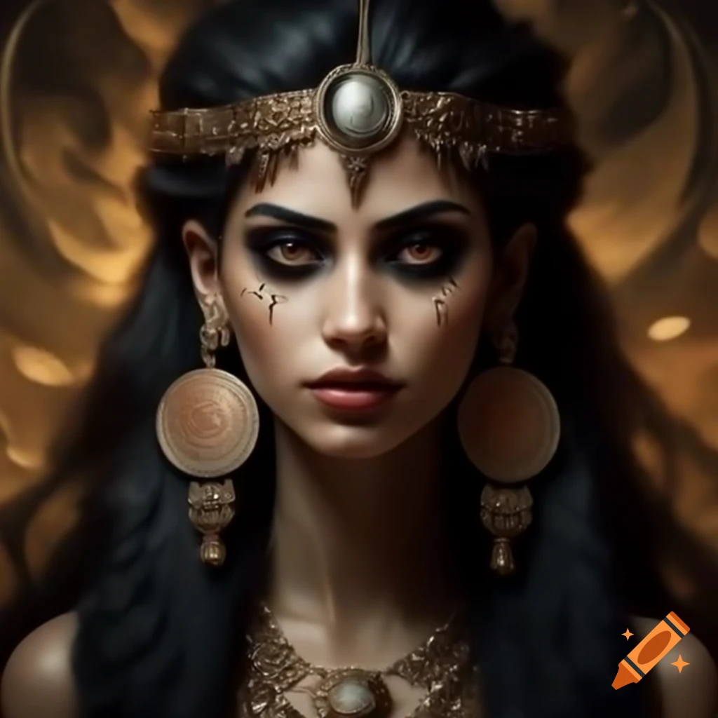 Portrait of a 17th-century Egyptian vampire with goat horns and ornate ...