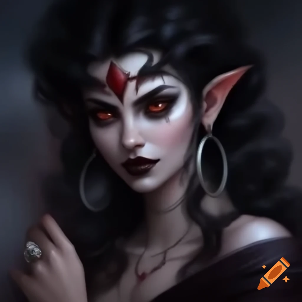 17th century Indian vampire portrait with silver eyes and ornate ...