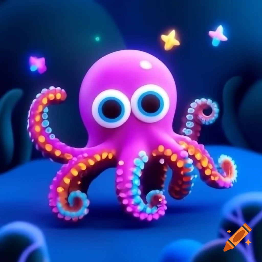 Colorful octopus with googly eyes, whimsical and funny design on Craiyon