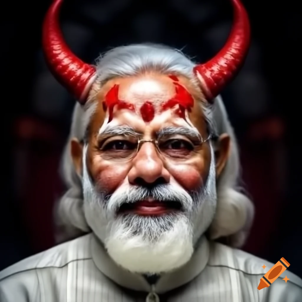 Illustration of a figure resembling a devil with red eyes and a ...