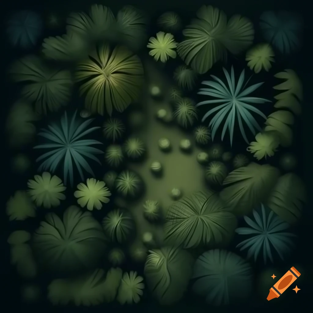 Top down view of a realistic deep jungle in high detail on Craiyon