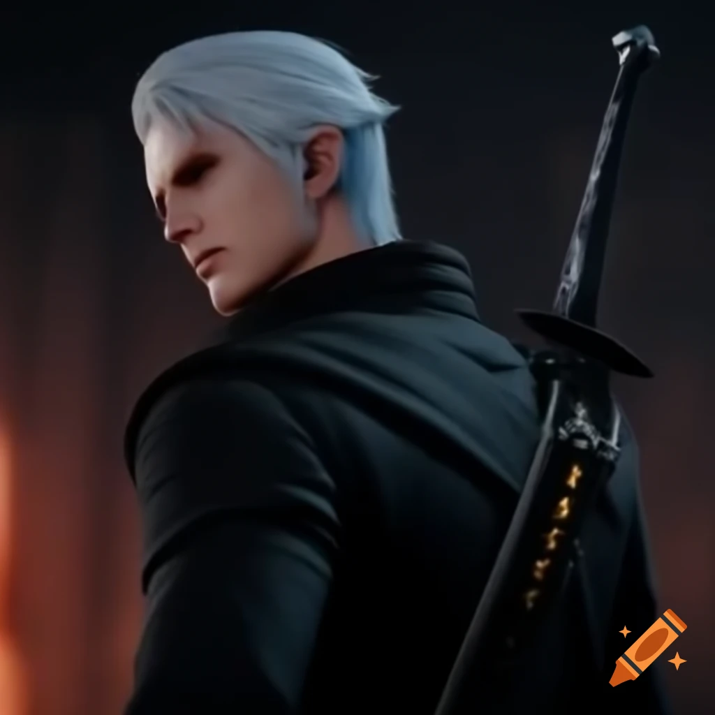 Aesthetic depiction of Vergil from Devil May Cry on Craiyon