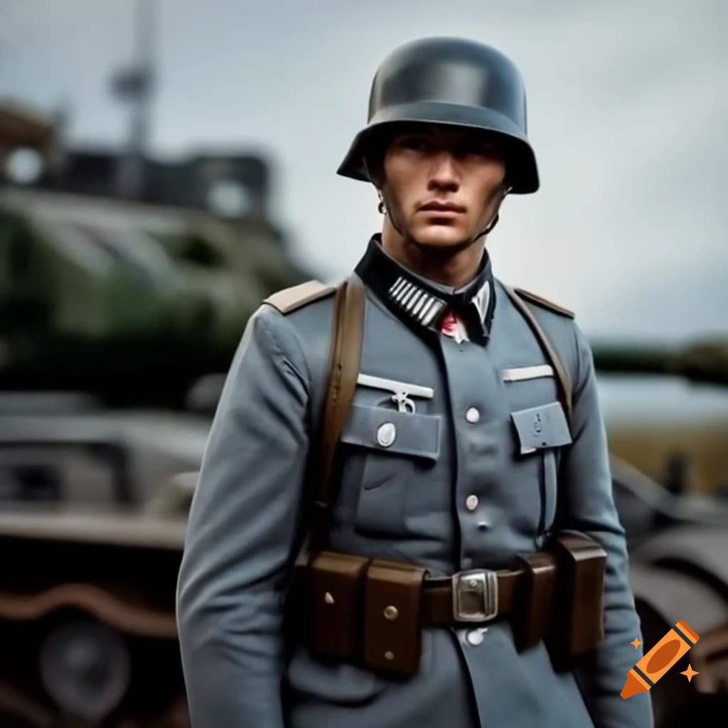 World War 2 German Wehrmacht soldier in field grey uniform at military ...