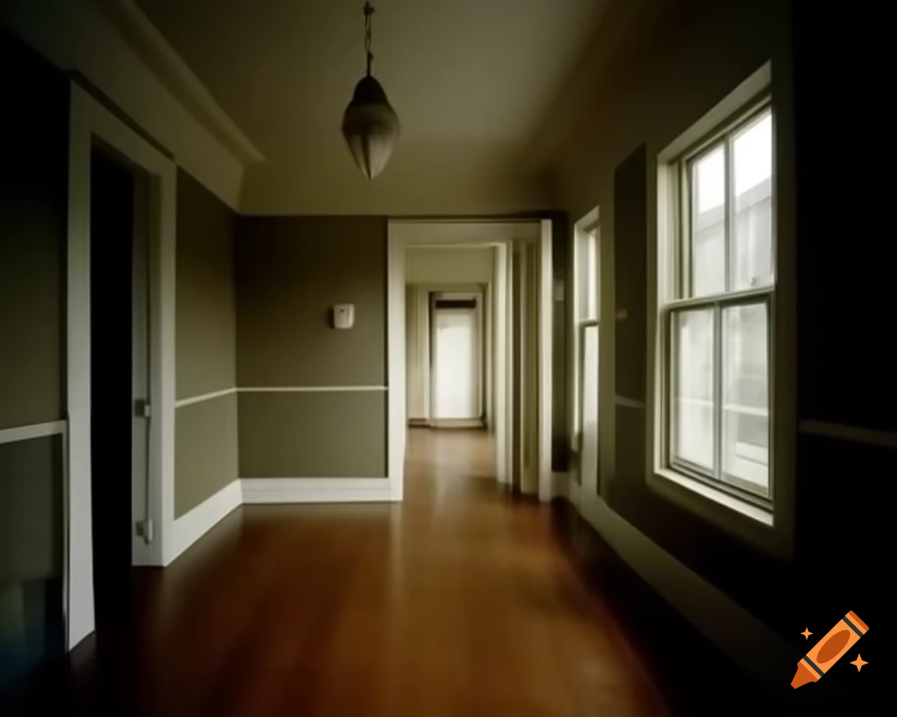 Candid view of a lower middle class suburban house interior in low ...