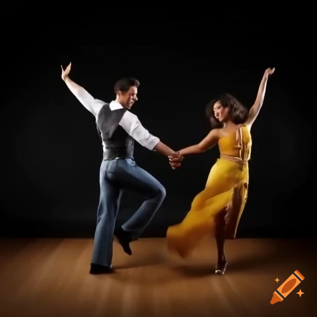 Couple dancing salsa with dynamic movements on Craiyon