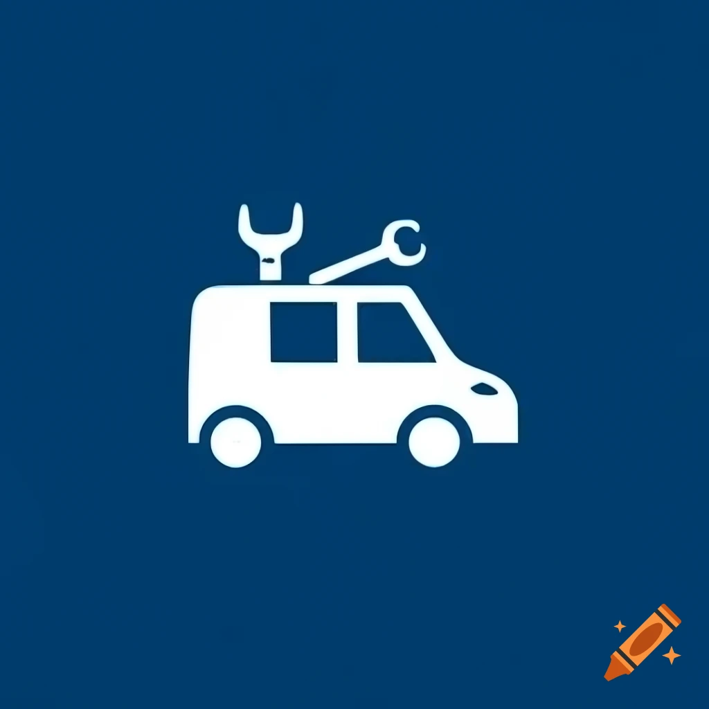 Business logo featuring service van with tools representing ...