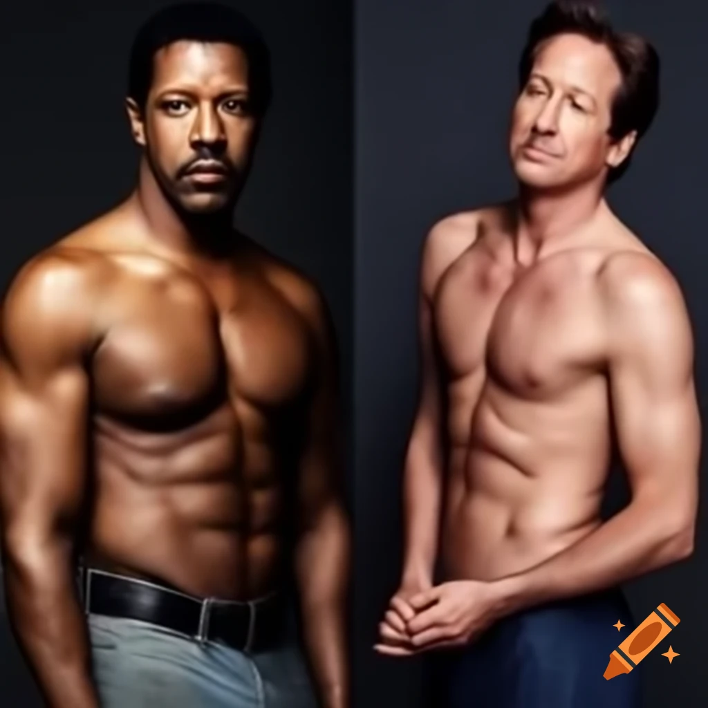 Denzel Washington and David Duchovny showcasing muscular physiques on ...