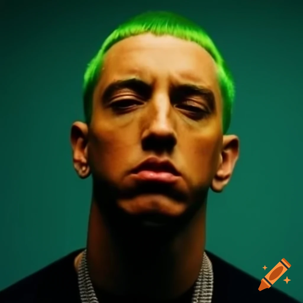 Famous rapper with green hair on Craiyon