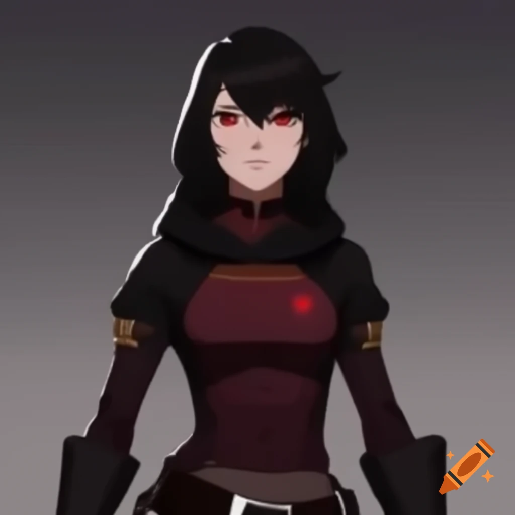 Original character from RWBY in combat outfit with melee weapons on Craiyon