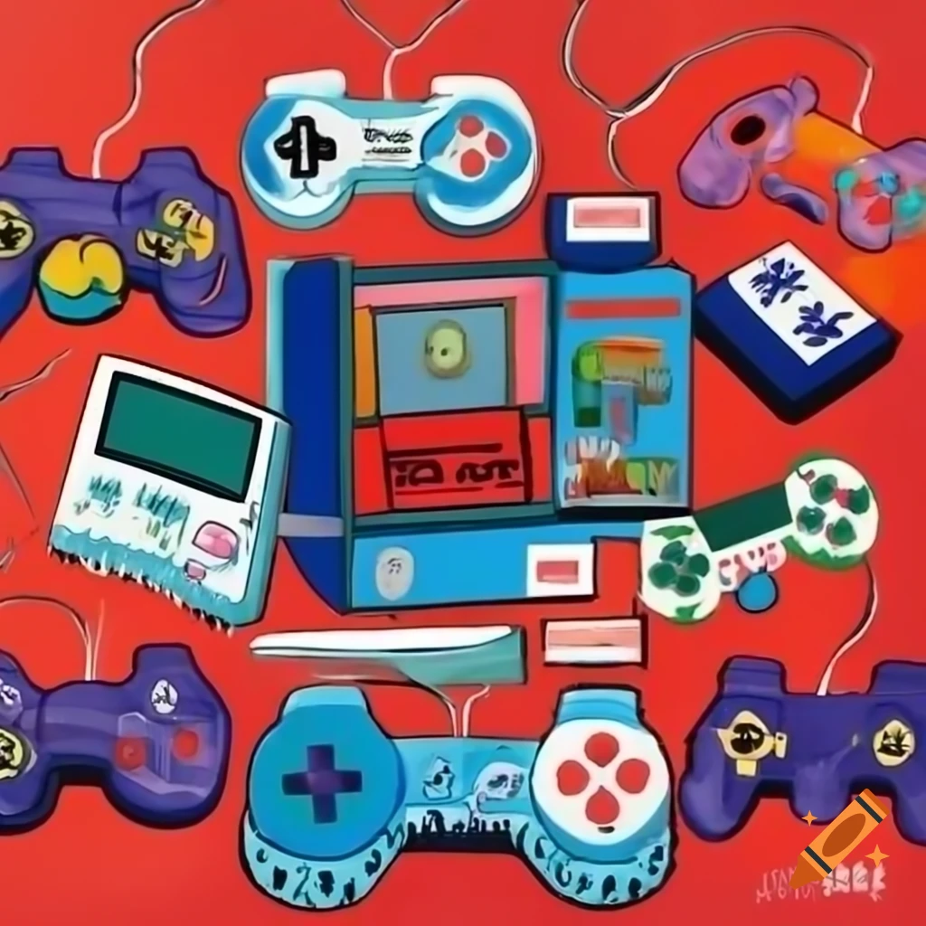 90s Japanese video game pop art painting for digital product on Craiyon