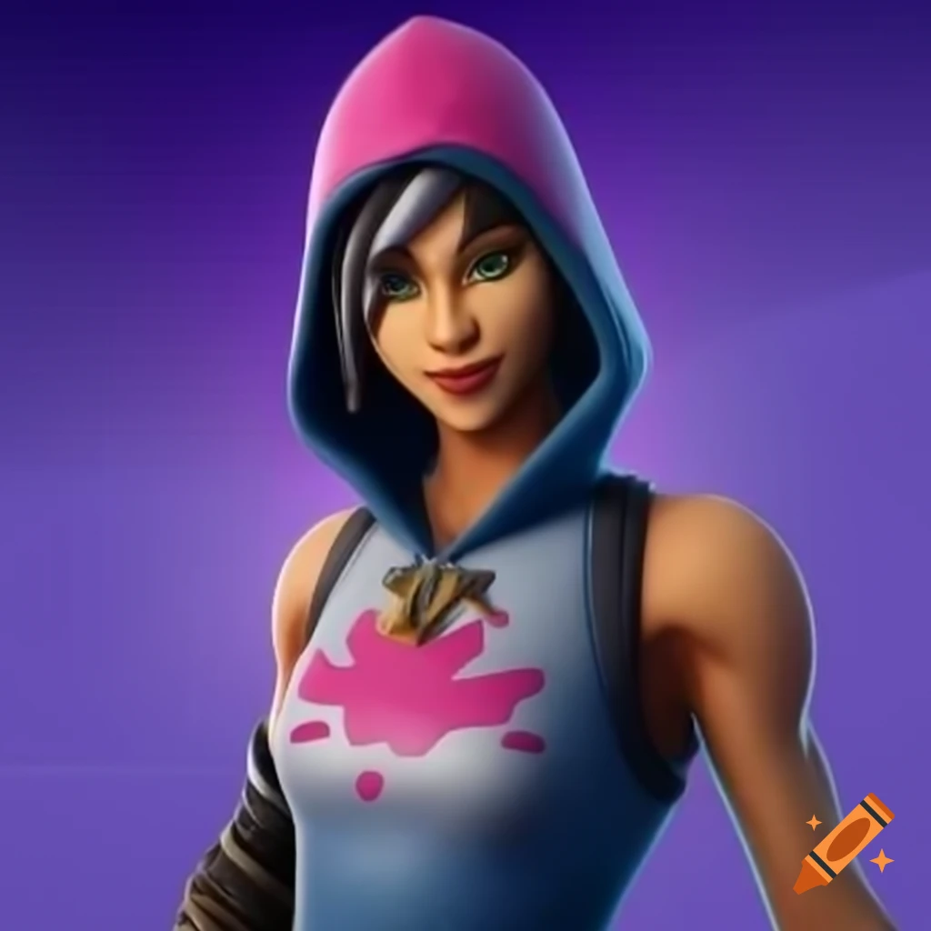 Fortnite skin rubis mixed with a pigeon on Craiyon