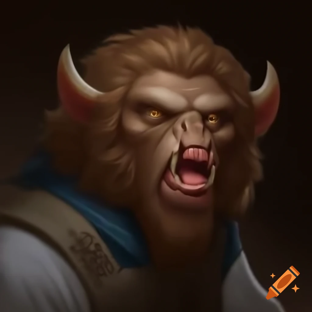 Humanoid beast with sabertooth tiger features and mixed animal ...