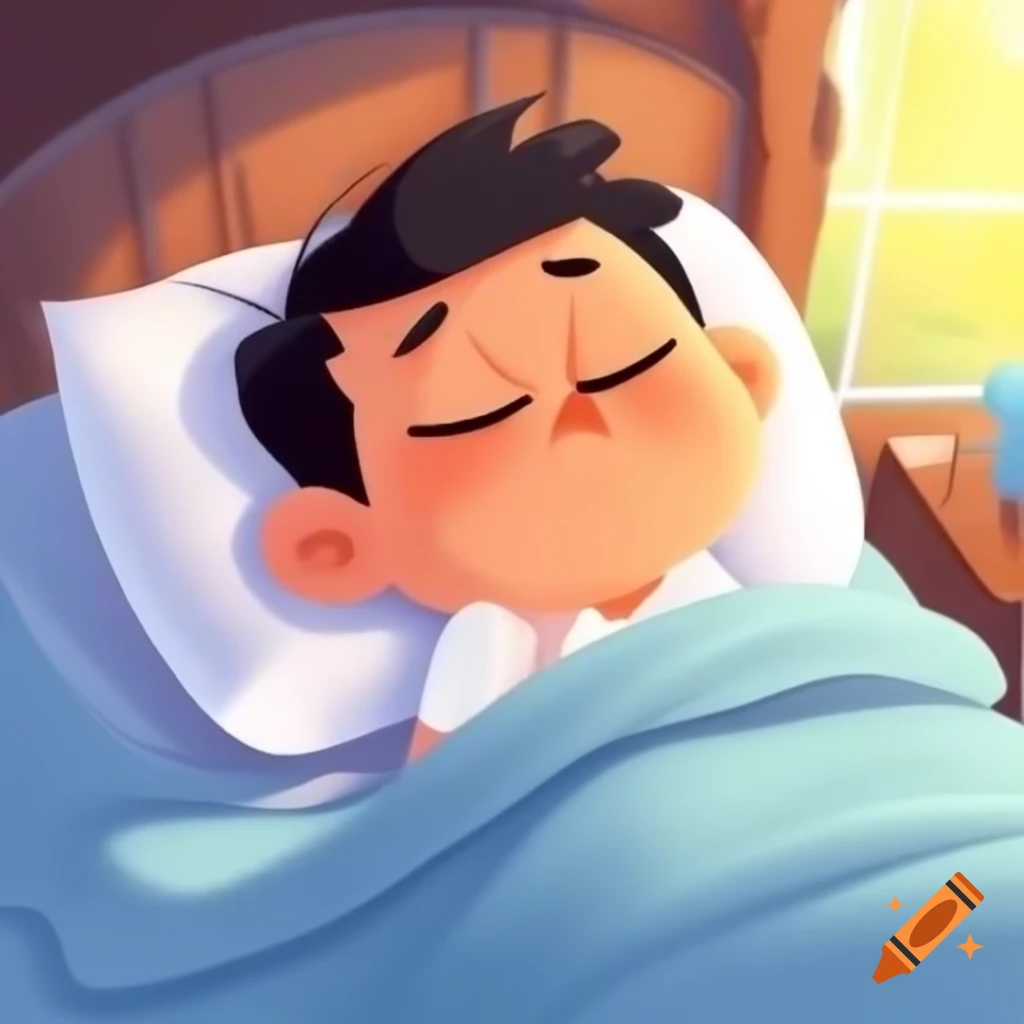Funny Cartoon Boy With Bag On Head