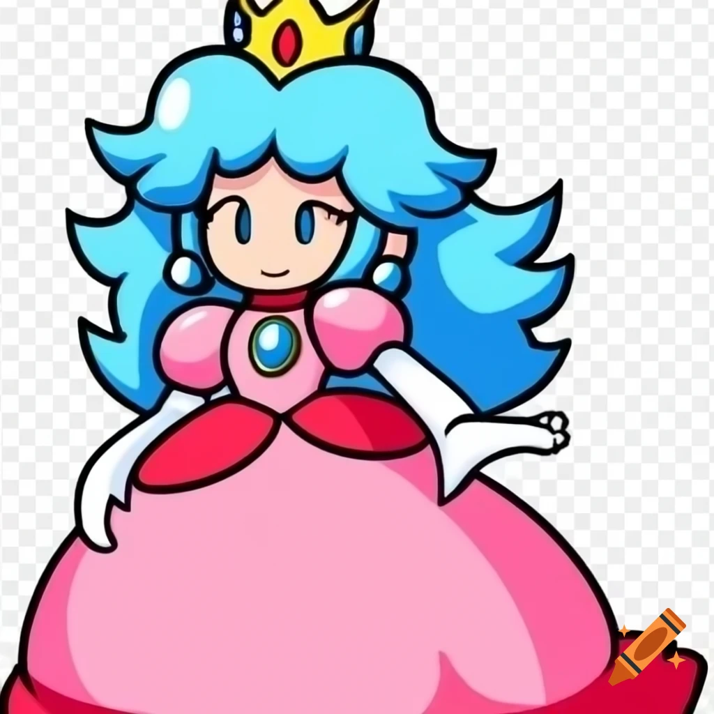 Bf character from FNF wearing Princess Peach dress with blue hair and ...