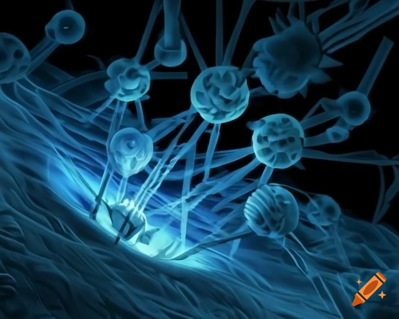 3D render of genetics under electron microscope with hyperrealistic ...