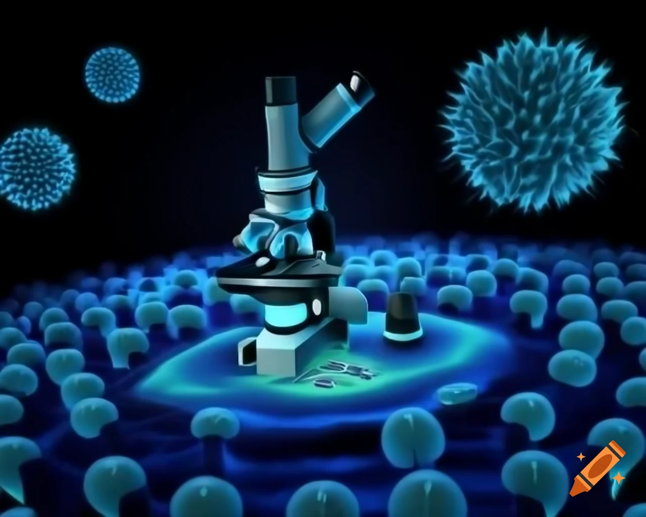 3D render of genetics using electron microscope in hyperrealistic ...