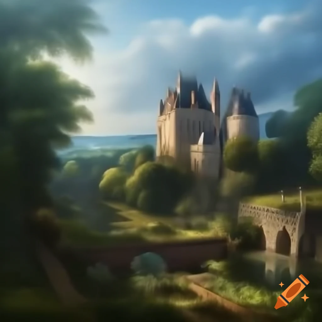 Medieval castle under construction with blacksmiths, tile makers, stone ...