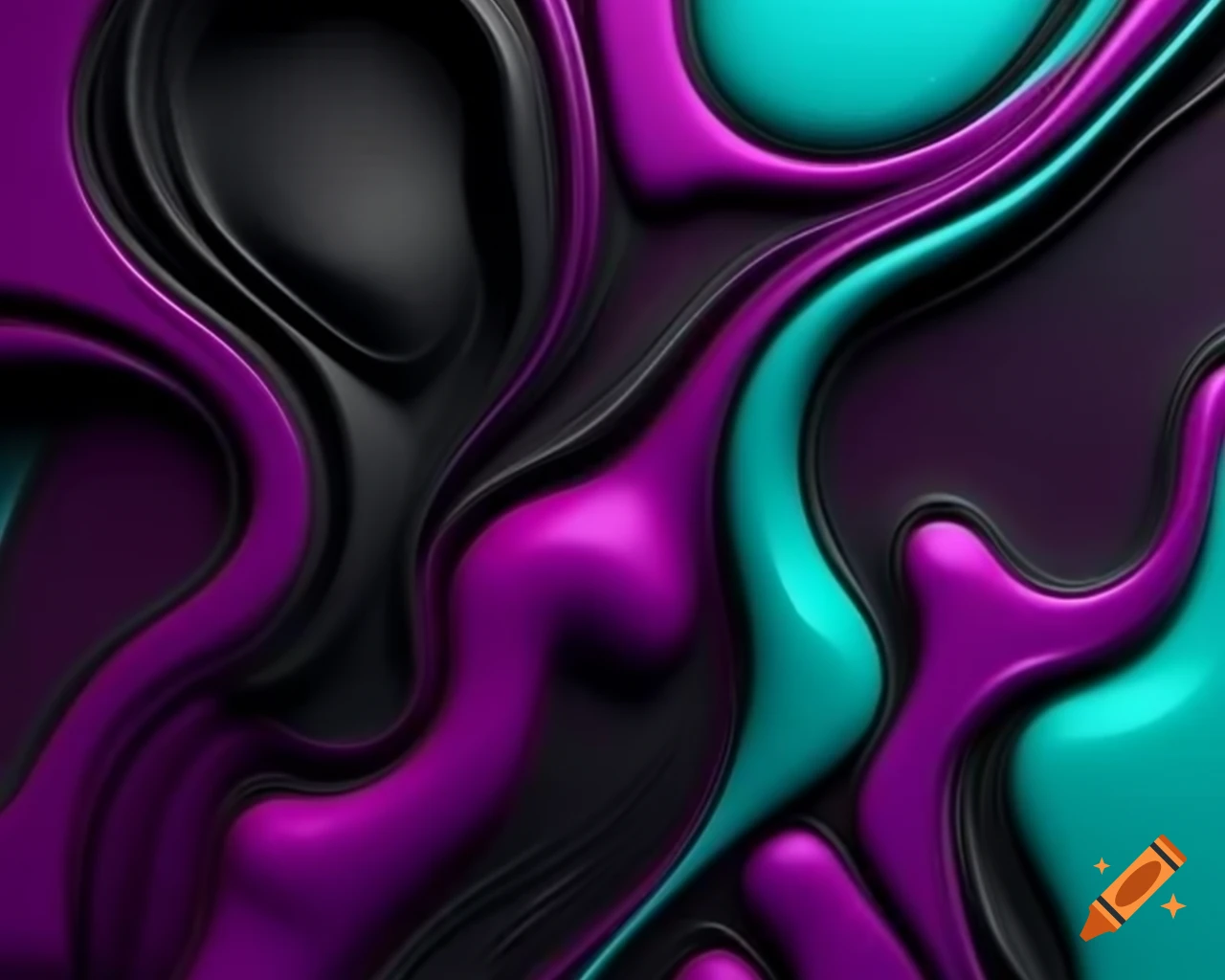 Abstract epoxy resin texture with purple, teal, and black swirl ...